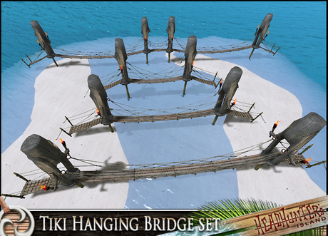 Second Life Marketplace - HeadHunter's Island - Tiki Bridge set with ...