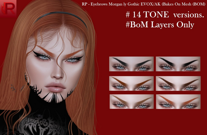 Second Life Marketplace - RP - Eyebrows Morgan ly Gothic EVOX/AK (Bakes ...