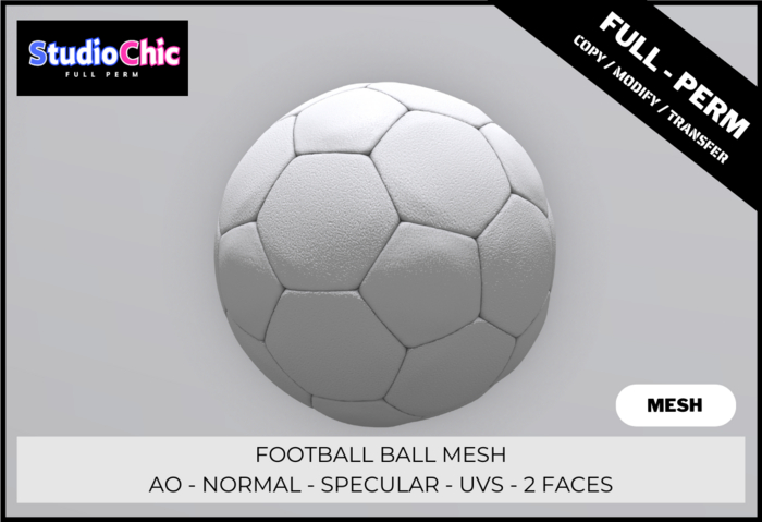 Second Life Marketplace - FOOTBALL BALL MESH FULL PERM HIGH QUALITY - 2 ...