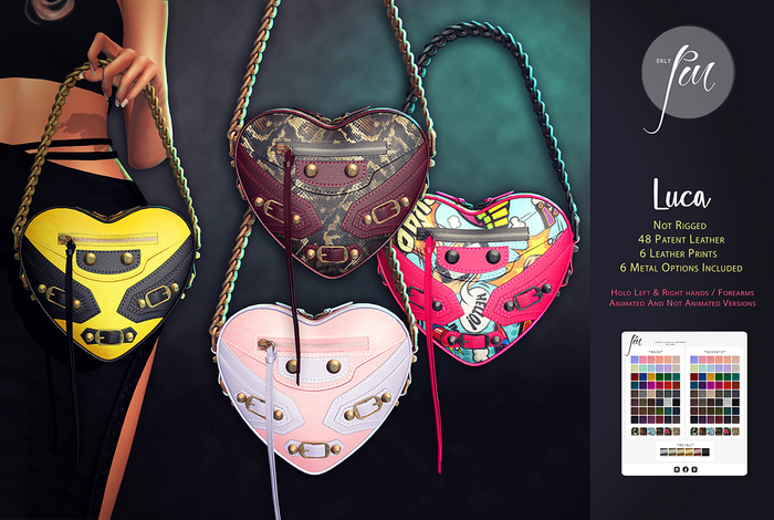 Second Life Marketplace - :: pm :: Luca Handbag 54 colors