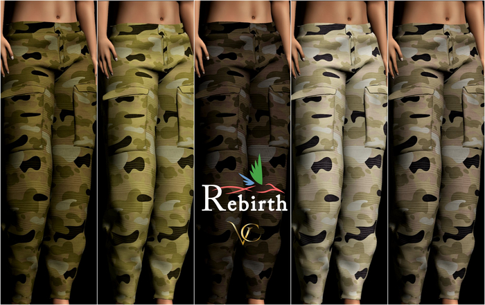 Second Life Marketplace - [V.C] Morgan Pants Military Rebirth Unisex Pack 1