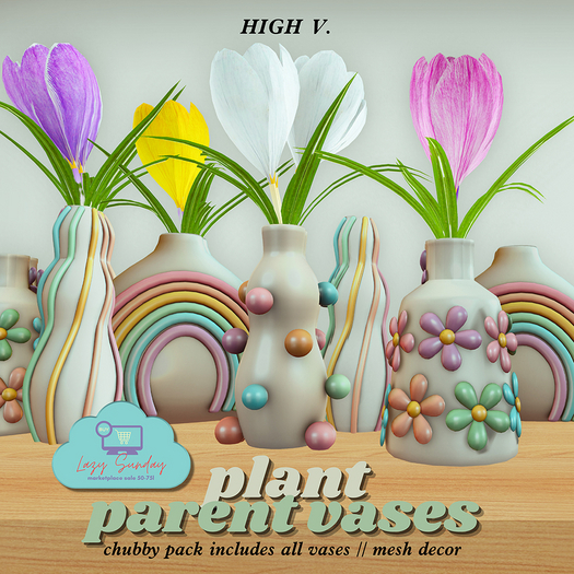 Second Life Marketplace - [high v.] Plant Parent Vase - Chubby Pack