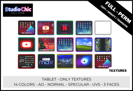 Second Life Marketplace - TABLET TEXTURES FULL PERM - 14 COLORS - CHECK ...