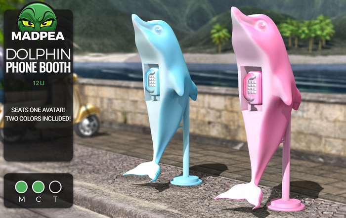 Second Life Marketplace - MadPea Dolphin Phone Booth