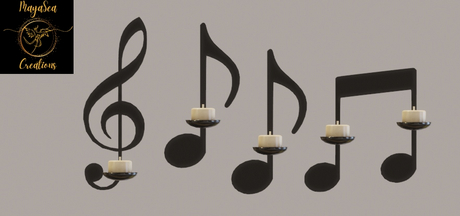 Second Life Marketplace - Music Notes Candle Wall Decor FPM ♥