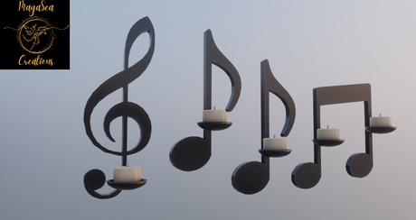 Second Life Marketplace - Music Notes Candle Wall Decor FPM ♥