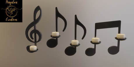 Second Life Marketplace - Music Notes Candle Wall Decor FPM ♥