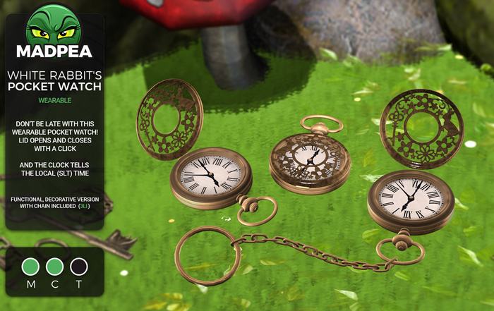 Second Life Marketplace - MadPea White Rabbit's Pocket Watch