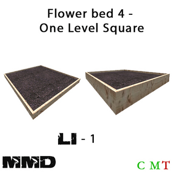 Second Life Marketplace - MMD Flower bed 4 - One Level Square - Boxed