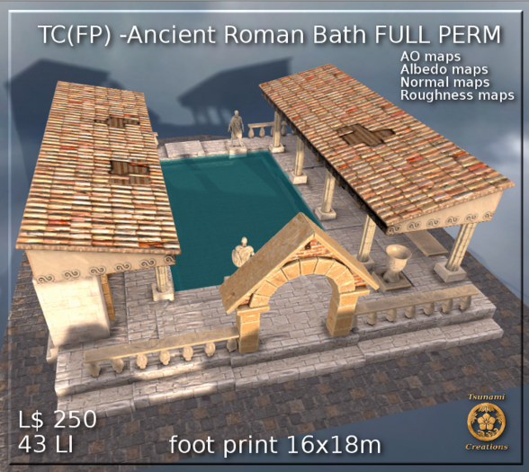 Second Life Marketplace - TC(FP) -Ancient Roman Bath FULL PERM