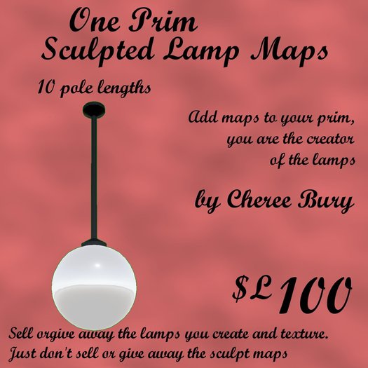 Second Life Marketplace - Round Hanging Lamp Sculpt Maps