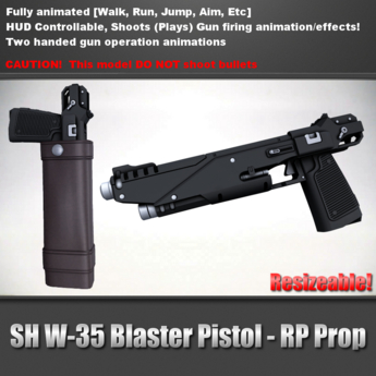 Second Life Marketplace - SH RP Prop Gun - W-35 Blaster Pistol