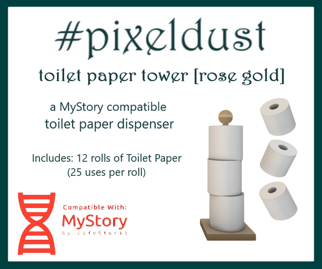 Second Life Marketplace - #pixeldust - toilet paper tower [rose gold]