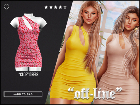Second Life Marketplace - "Off-Line" x "Cloe" Dress / Rose Cherry