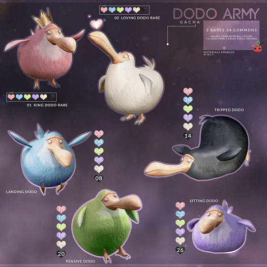 Second Life Marketplace - 02[Cubic Cherry] {DODO} Loving Dodo (BOX) RARE