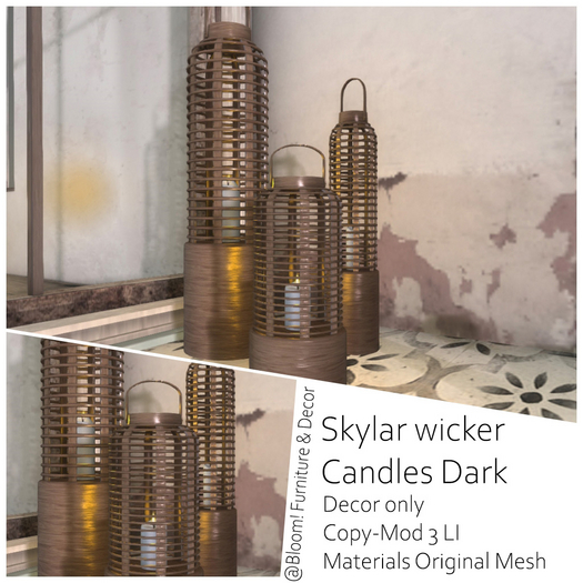 Second Life Marketplace - Bloom! Originals - Skylar Wicker Candles Dark ...