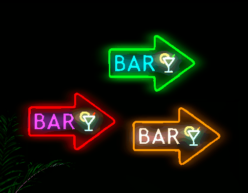 Second Life Marketplace - Wall Art Decor Neon-Bar Arrow
