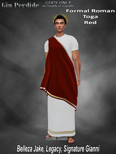 Second Life Marketplace - Formal Male Toga Red & Dress