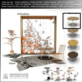 Second Life Marketplace - -MaisonClose- Decadent Gacha Table 01 Old brass