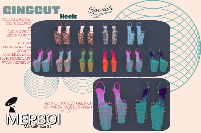 Second Life Marketplace - MerBoi Cingcut Heels - Specials for Belleza ...