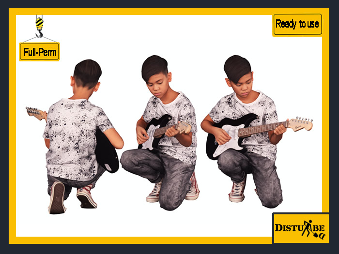 Second Life Marketplace - ::DisturbeD:: Lucian Kid Boy Playing Guitar ...