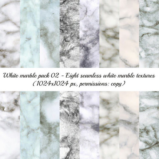Second Life Marketplace - [Alpha Magic] White marble textures pack 02