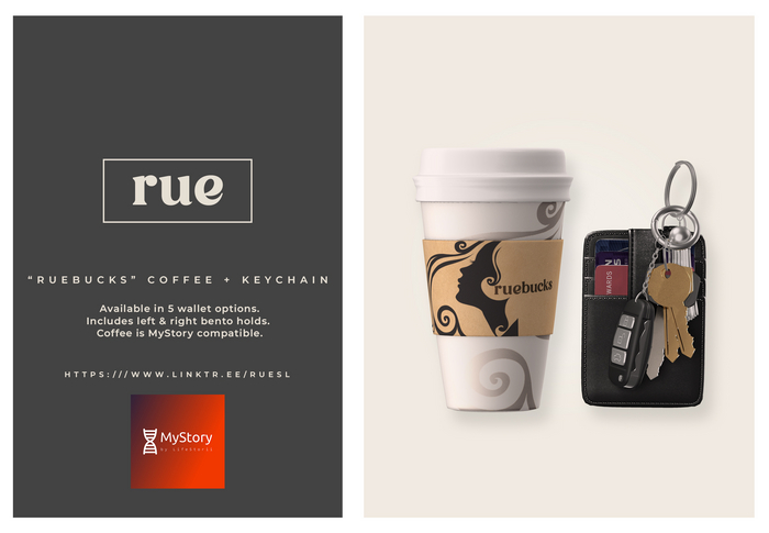 Second Life Marketplace - rue / ruebucks coffee + keychain. black [unpack]