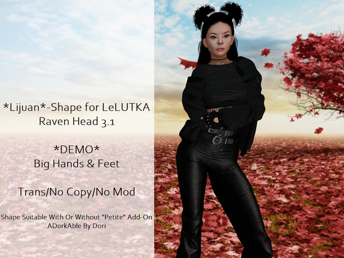 Second Life Marketplace - *Lijuan*-Shape LeLUTKA Raven Head 3.1 * DEMO*