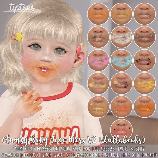 Second Life Marketplace - . tiptoes - Clumsy Baby Face Mess V2 - Lullabeebs