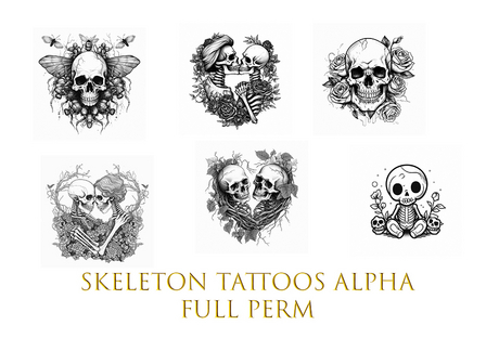 Second Life Marketplace - SATO - Skull Tattoos, Alpha Full Perm Textures