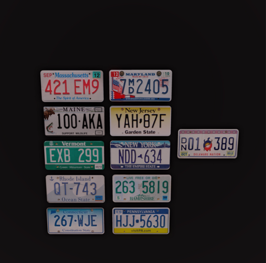 Second Life Marketplace - //BEAST U.S NORTHEAST STATES LISCENSE PLATES