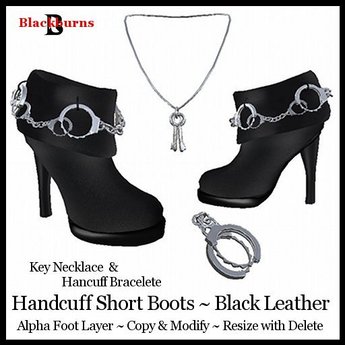 Second Life Marketplace - Handcuff Short Boots with Necklace & Bracelete