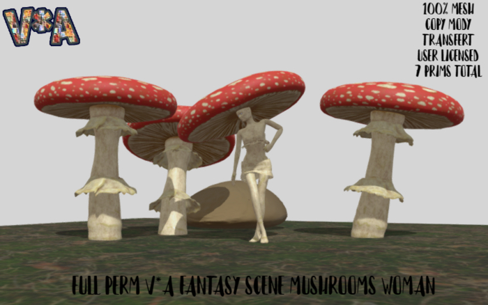 Second Life Marketplace - FULL PERM V*A FANTASY SCENE MUSHROOMS WOMAN