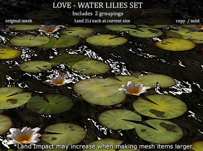 Second Life Marketplace - LOVE SUPERSTORE - WATER LILIES SET