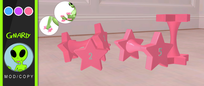 Second Life Marketplace - Gnarly. - Iffy Star Dumbbell - 2LB - Pink