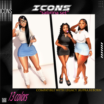 Second Life Marketplace - icons. "sabrina" top FATPACK