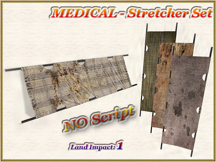 Second Life Marketplace - MEDICAL - Stretcher Set (1 LI) (Full perm)