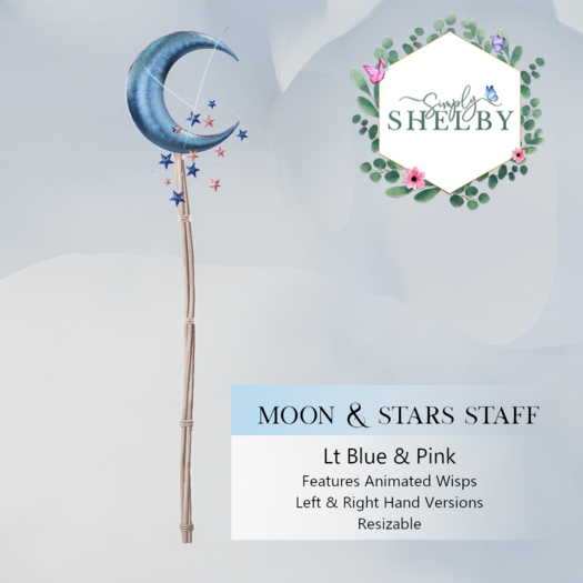 Second Life Marketplace - Moon & Stars Staff - Lt Blue