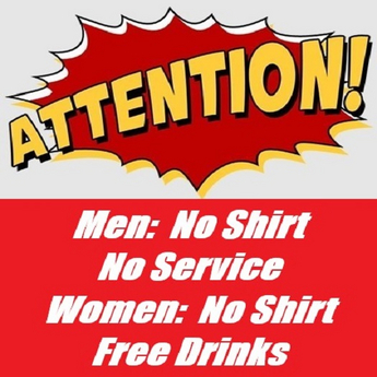 Second Life Marketplace - Mesh Bar Sign-No Shirt/No Service