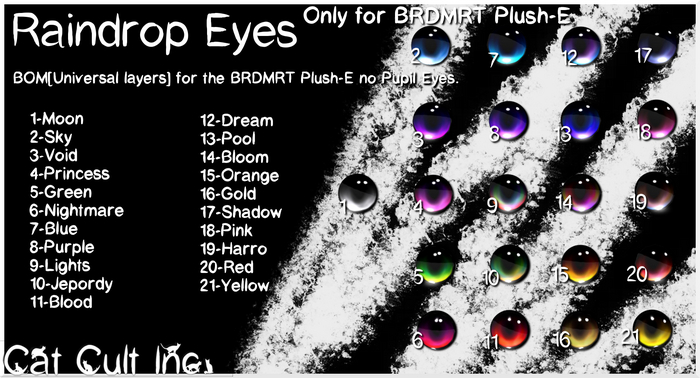 Second Life Marketplace - Raindrop Eyes for Plush-E