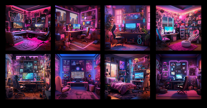 Second Life Marketplace - SATO - Gamer Room Backdrop Full Perm Textures