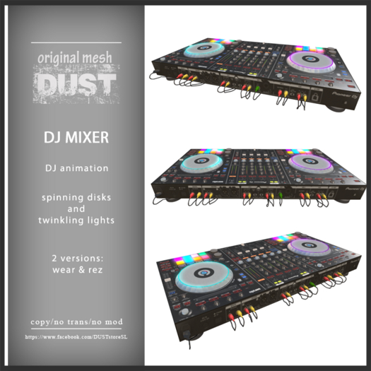 Second Life Marketplace - DUST: DJ Mixer - Wear & Rez