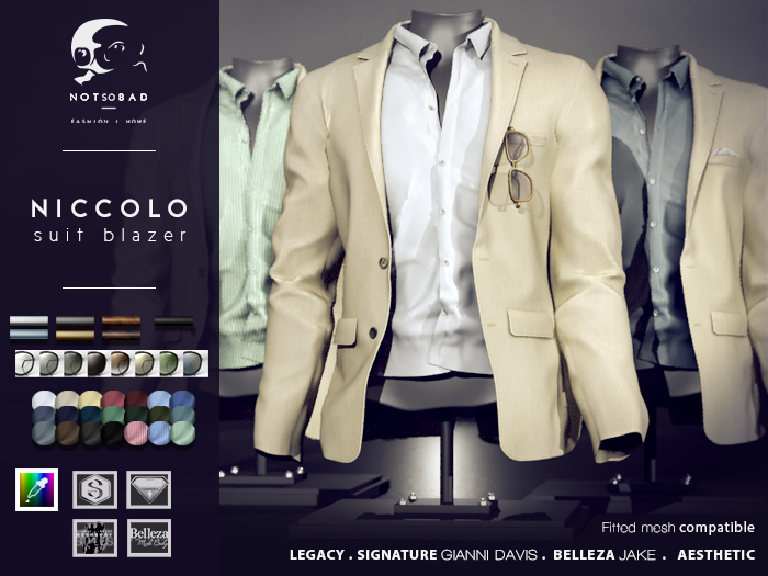 Second Life Marketplace - not so bad . mesh . NICCOLO suit blazer ...