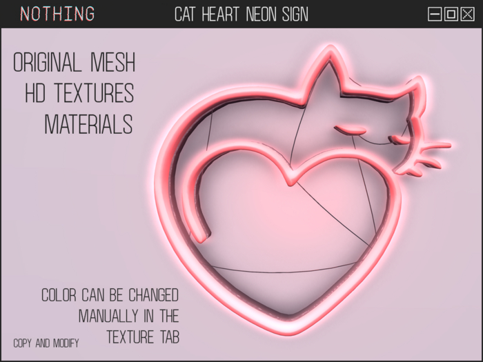 Second Life Marketplace - Cat Heart neon sign