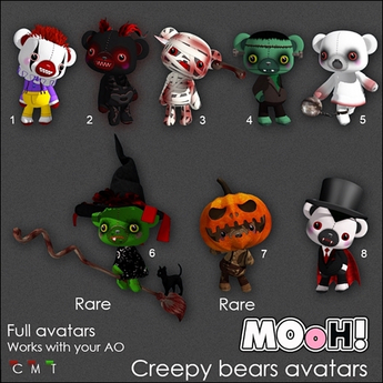 Second Life Marketplace - 4. MOoH! Creepy bears Avy - Frankenstein bear ...