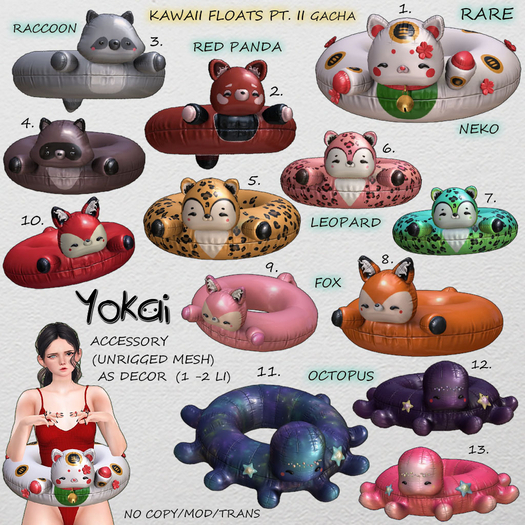Second Life Marketplace - 13.YOKAI - Kawaii Floats pt. II - Candy Octopus