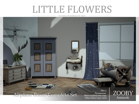 Second Life Marketplace - LF ♥ Zooby Airplane Nursery - Nursery Zooby ...