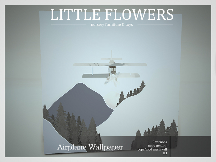 Second Life Marketplace - LF ♥ Airplane Wallpaper - Nursery Decor