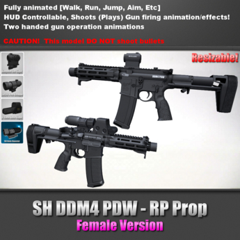 Second Life Marketplace - SH RP Prop Gun - DDM4 PDW (Female Version)