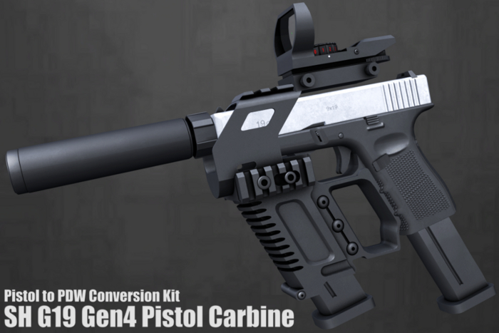Second Life Marketplace - SH G19 Gen4 rev2 Pistol Carbine (Female Version)